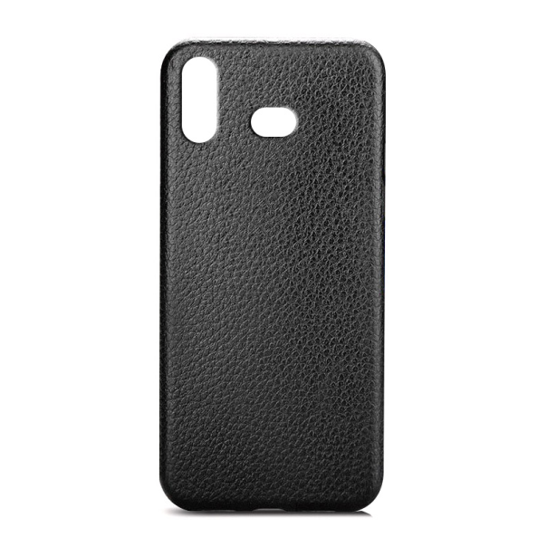 Maska za Samsung A6s (2018) crna Leather Look