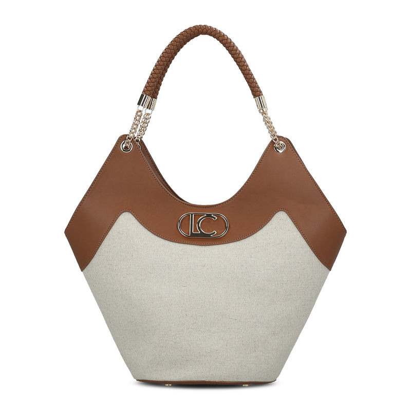 Ženska torba Lola Two-tone faux leather and canvas shopper