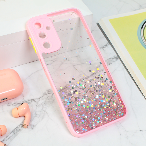 Maska za Samsung Galaxy A24 4G Frame Glitter roze