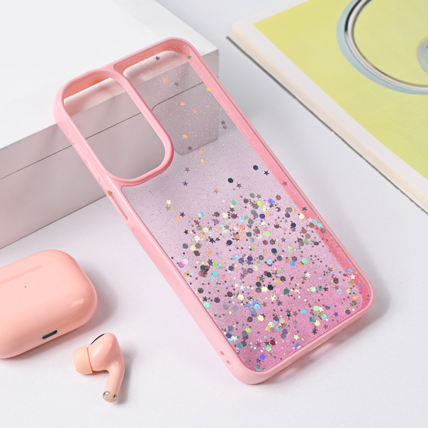 Maska za Samsung Galaxy A16 Frame Glitter roze