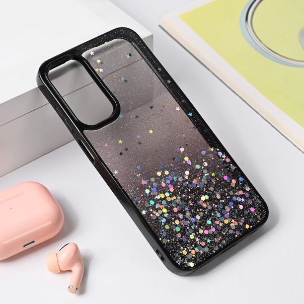 Maska za Samsung Galaxy A25 Frame Glitter crna