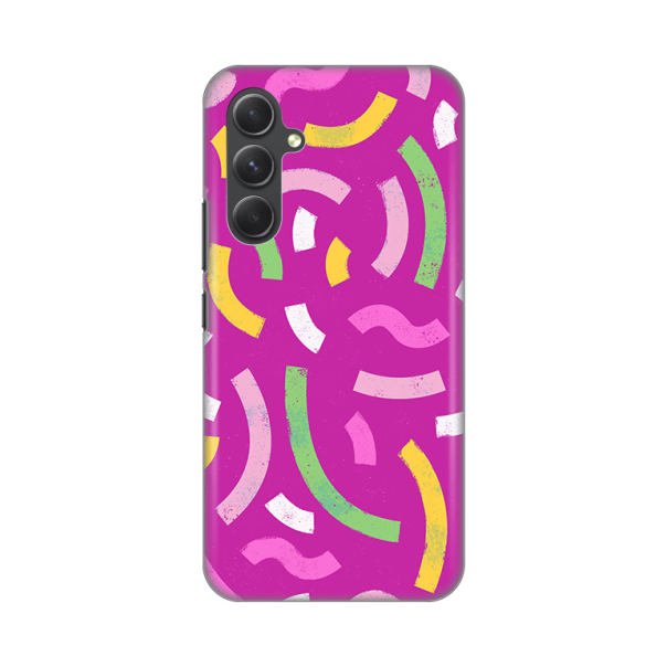 Maska za Samsung Galaxy A54 5G Happy Lines pink Silikonska Print