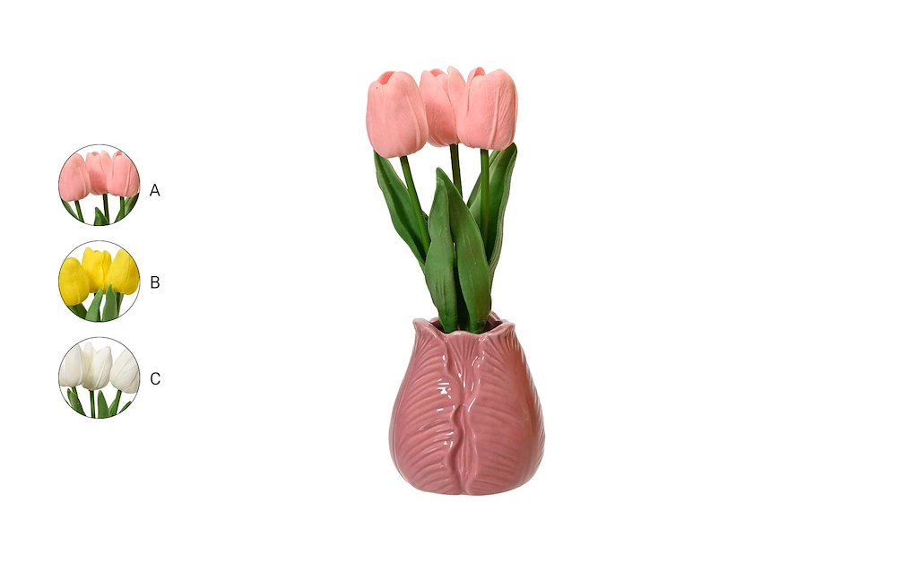 Veštačka biljka u saksija Tulip 7x24cm sort3