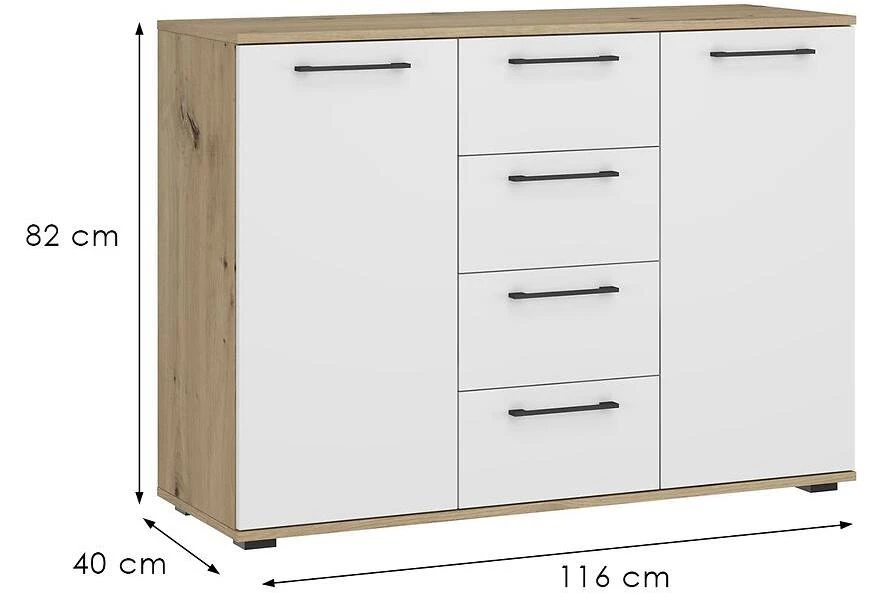 Flex KM-2 komoda, 40x116x82 cm bela