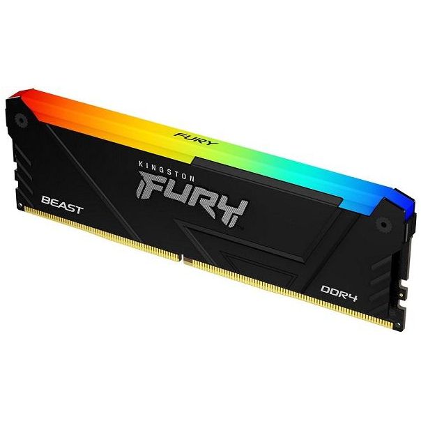 KINGSTON DDR4 16GB 3200MHz [FURY BEAST RGB], Non-ECC UDIMM, CL16 1.35V, 288-Pin 2Rx8