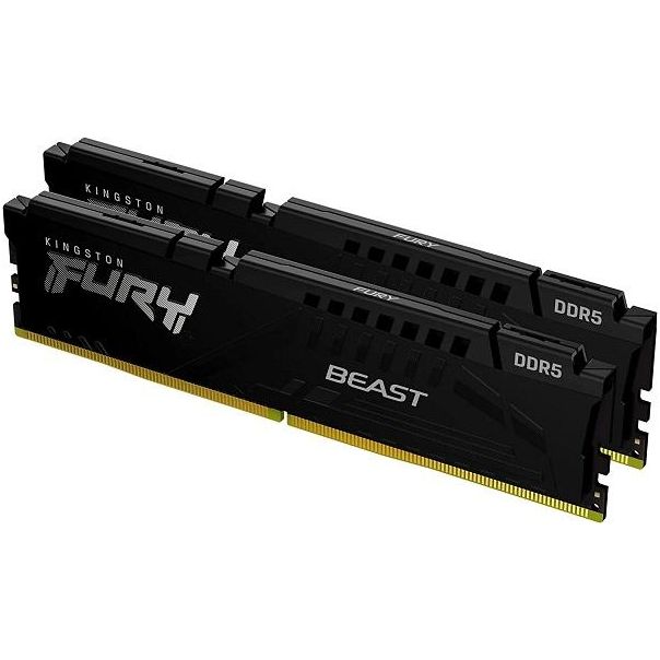 KINGSTON DDR5 64GB (2x32GB) 6000MHz [FURY BEAST], Non-ECC UDIMM, CL30 1.4V, 288-Pin 2Rx8, Black