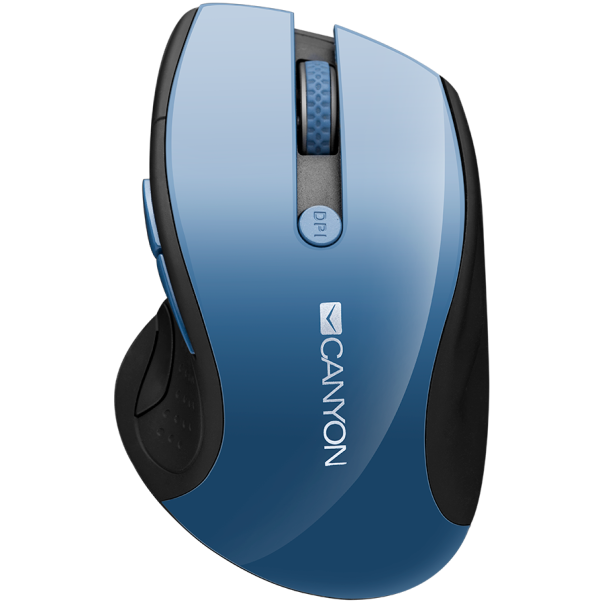 CANYON Miš MW-01 2.4GHz Wireless mouse sa 6 tastera, optical tracking - blue LED, crno/plava