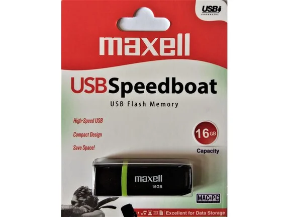 Maxell USB speedboat 2.0 black 16GB
