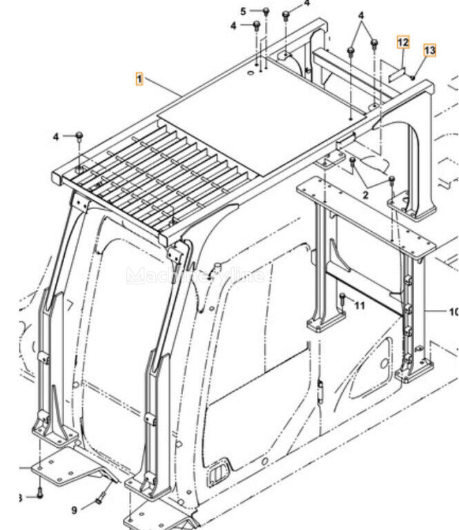 Case KTN14201 staklena rešetka za Case CX470C CX490C CX490CLC CX490C-8LC CX490DLC CX490DRTC CX490D CX500C CX500CLCME CX500C-8LCME CX500DLC CX500D CX500DRTC građevinske mašine