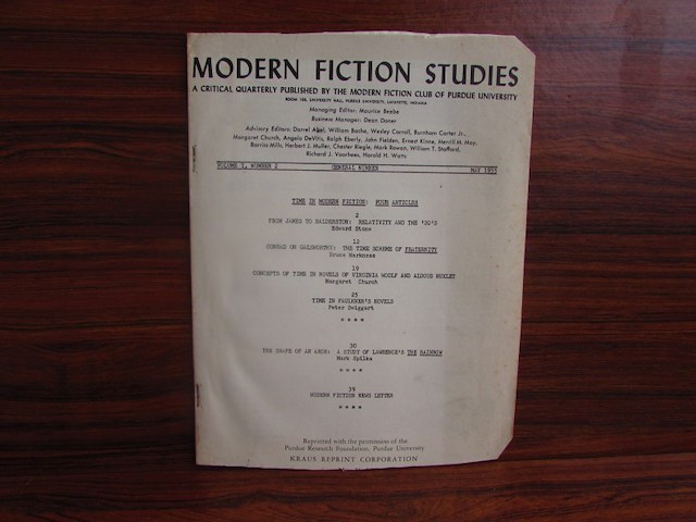 Modern fiction studies #2, May 1955.