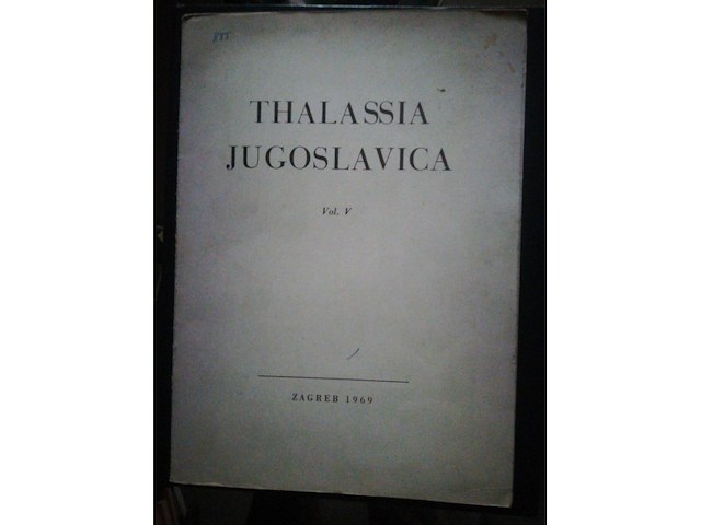 THALASSIA JUGOSLAVICA VOL. V