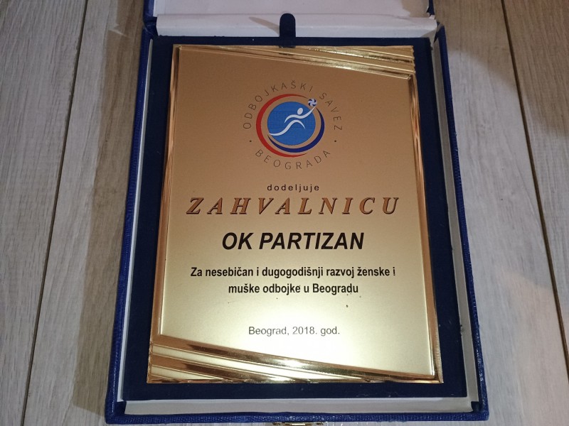 Plaketa Odbojkaski Klub Partizan