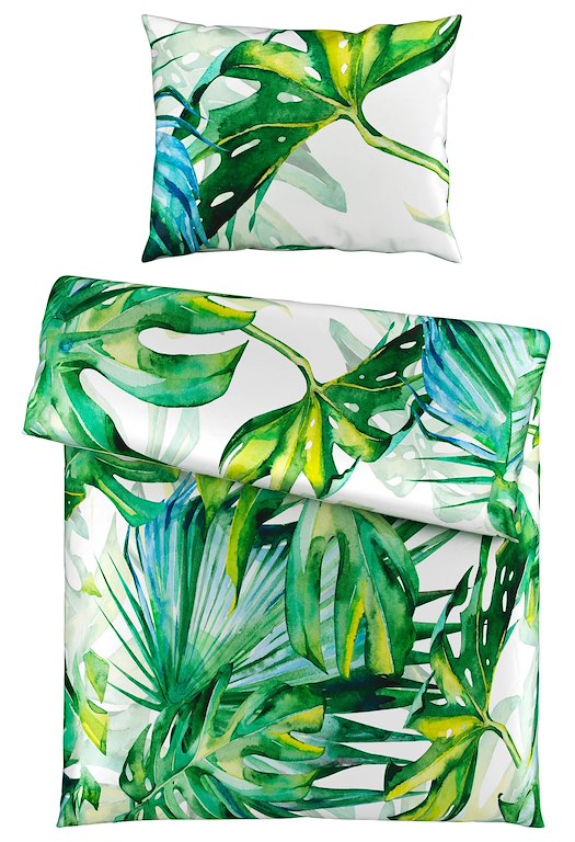 POSTELJINA JUNGLE 140/200 cm saten višebojna