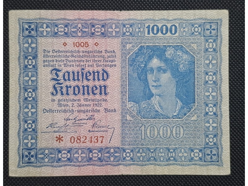 1000 kruna 1922.
