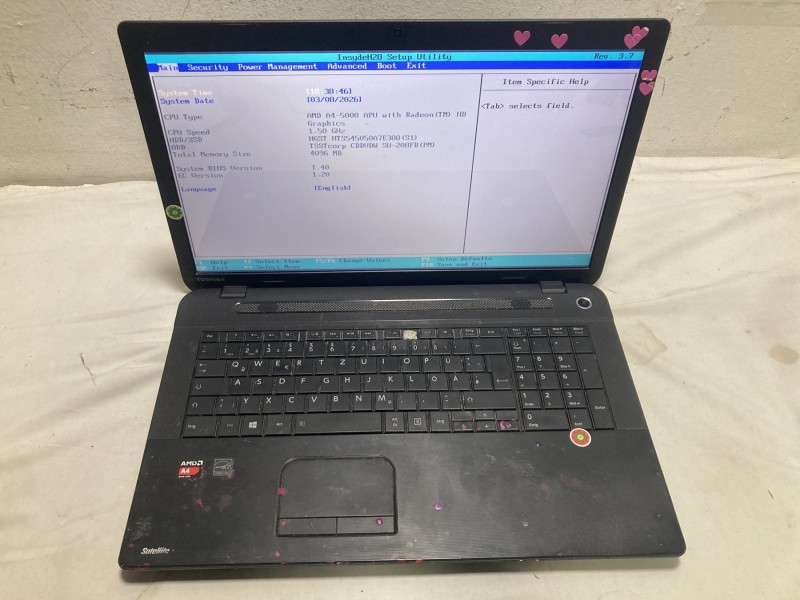 Toshiba Satellite C70D-A-119 4GB 500GB AMD A4