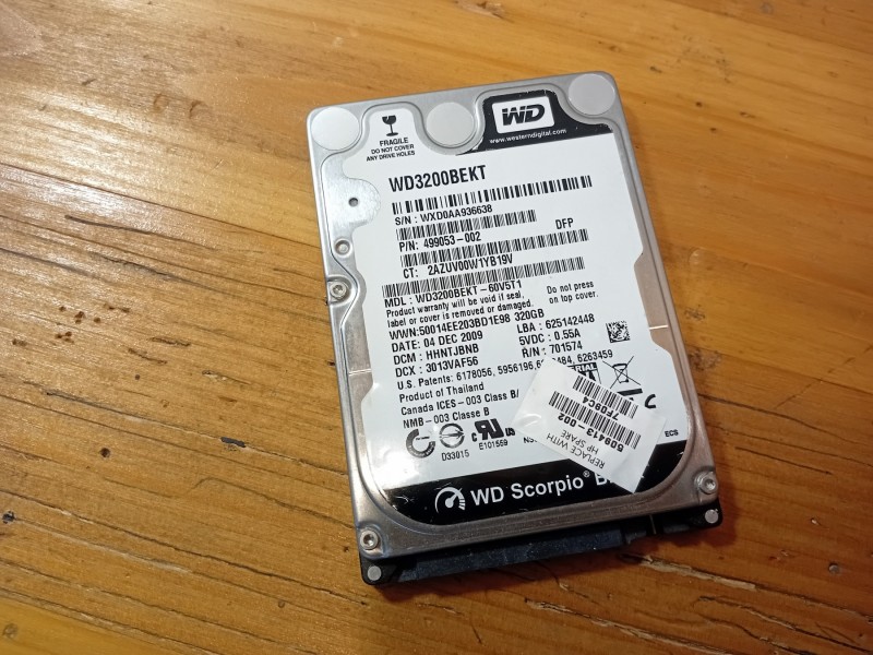WD Scorpio Black 7200 rpm 320 GB
