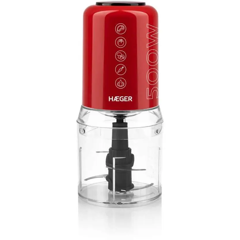 Haeger Chop Master Kuhinjska seckalica 0,5l 500W sa 4 sečiva Crvena