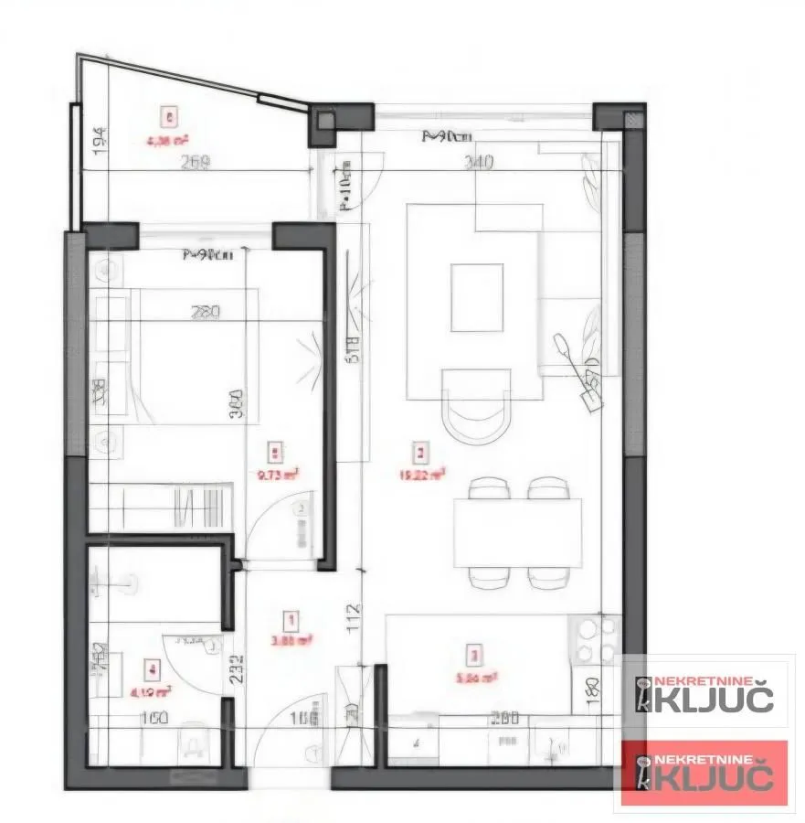 Prodaja, dvosoban stan, 45m², Sremska Kamenica, Petrovaradin
