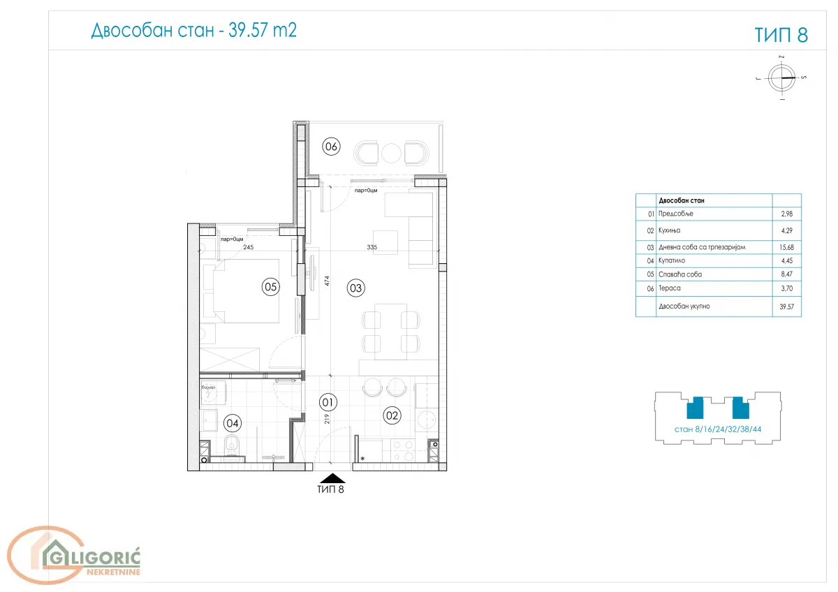 Prodaja, dvosoban stan, 40m², Ledine, Beograd
