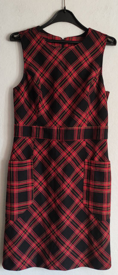 Vintage Karirana Pinafore Haljina (M/L)