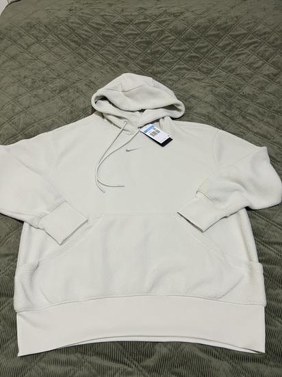 NIKE Womens PLUSH HOODIE White vel. M NOVO