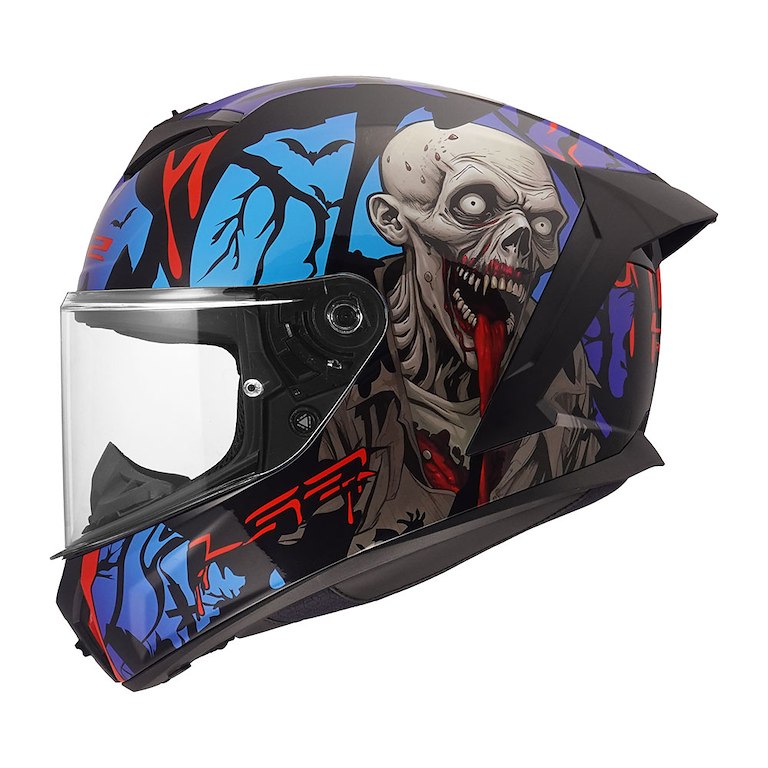 Moto kaciga LS2 Full Face FF820 RAPID III ZOMBIE II crno crveno plava