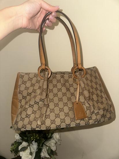 410.GUCCI VINTAGE GG CANVAS TORBA – ORIGINAL