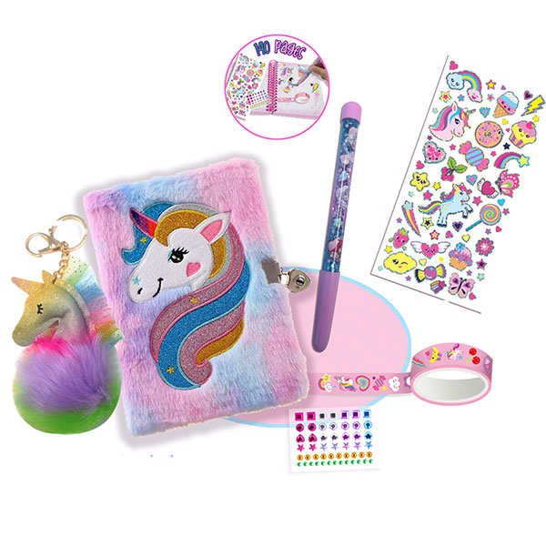 Pufnasti dnevnik set sa dodacima - jednorog 1043814