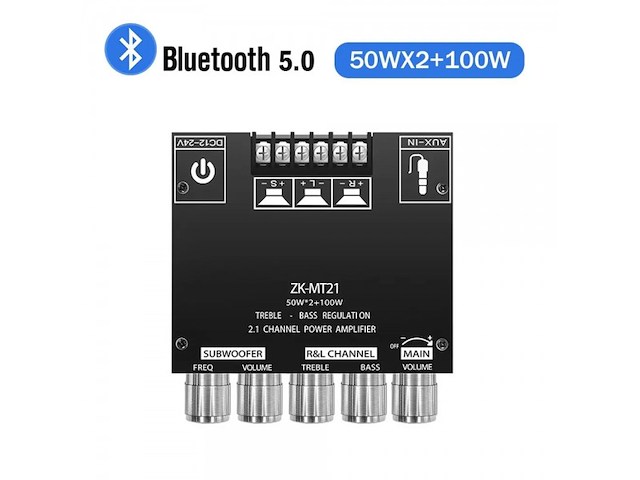 Bluetooth + AUX Pojacalo 2.1 - 2x50W + 100W