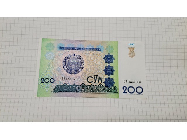 UZBEKISTAN 200 SYM 1997 GODINA