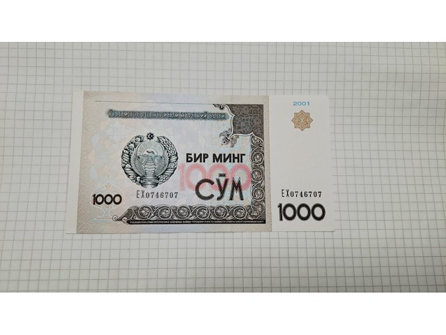 UZBEKISTAN 1000 SYM 2001 GODINA