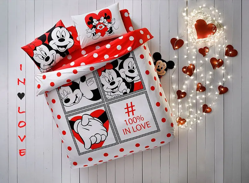 Pamučna dupla posteljina Disney Mickey Minnie Dotty