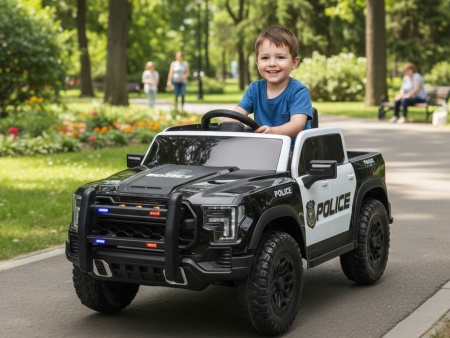 Dečiji Policijski Truck (12V) – Crni (SM-26202C)
