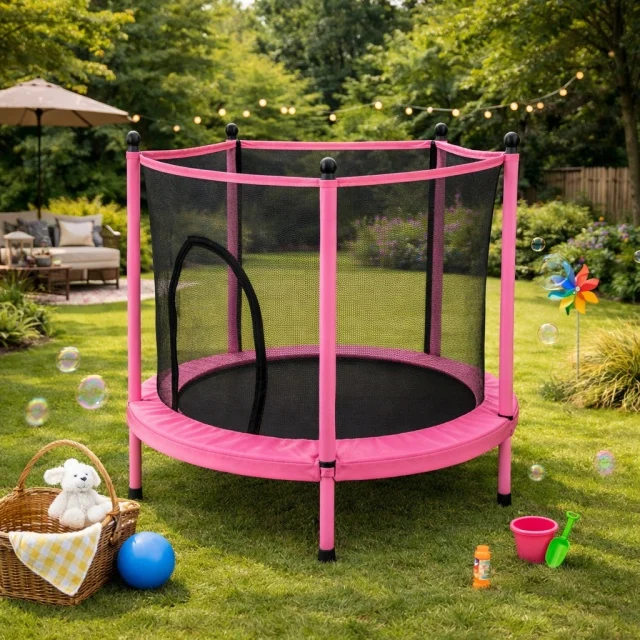 Fun Flip Trambolina 140cm sa sigurnosnom mrežom - Pink ( FF-140-PIN )