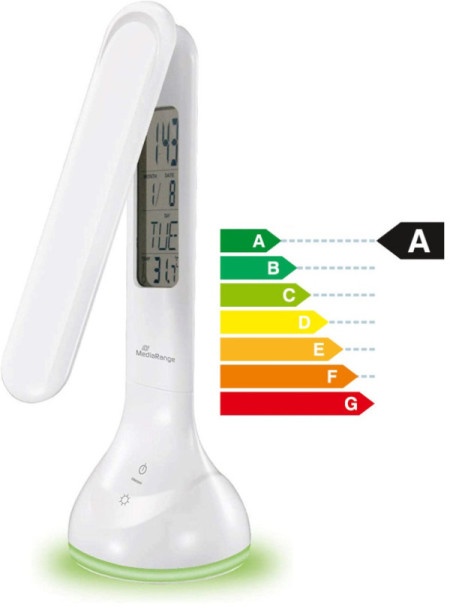Mediarange mros502 led stona lampa compact led desk lamp,bela, usb