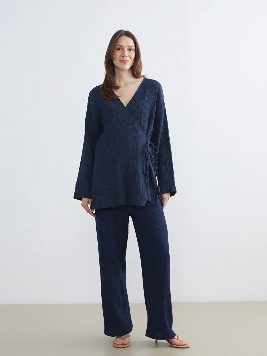 LCW EVERYDAY Teksturirani Ženski Muslin Kimono Sa Obavijenim Okovratnikom