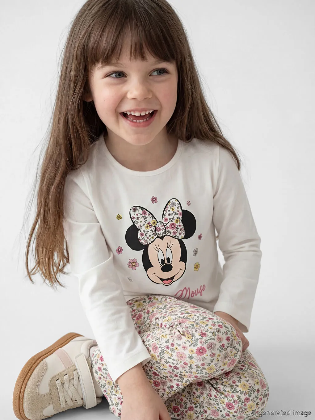 LCW Kids Minnie Mouse Štampana Majica Za Devojčice I Helanke