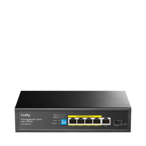 Svič 10/100/1000 5-port Cudy GS1005PTS1 4xPoE+ sa 1 SFP port/120W