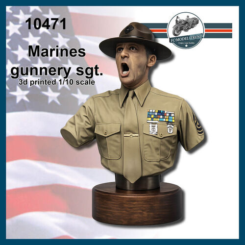 NEW! FC ModelTrend 10471 Marines Gunnery Sgt - Bust (3D-Printed)