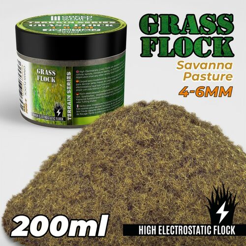 Green Stuff World 11153 Static Grass Flock 4-6mm - SAVANNA PASTURE