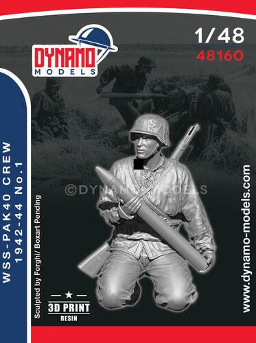 Dynamo-Models 48160 German Waffen SS PaK40 Crew (1942-1944) - Soldier No.1 (3D-Printed)