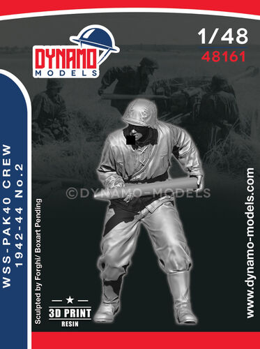 NEW! Dynamo-Models 48161 German Waffen SS PaK40 Crew (1942-1944) - Soldier No.2 (3D-Printed)