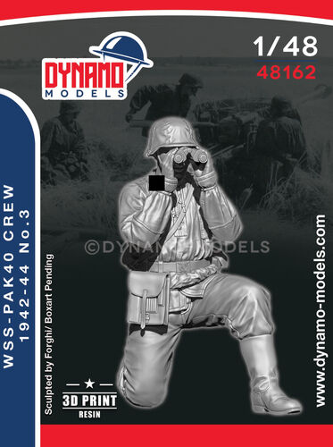 Dynamo-Models 48162 German Waffen SS PaK40 Crew (1942-1944) - Soldier No.3 (3D-Printed)