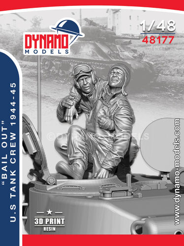 NEW! Dynamo-Models 48177 Bail Out - US Tank Crew 1944-1945 Set 1 (2 Figures / 3D-Printed)