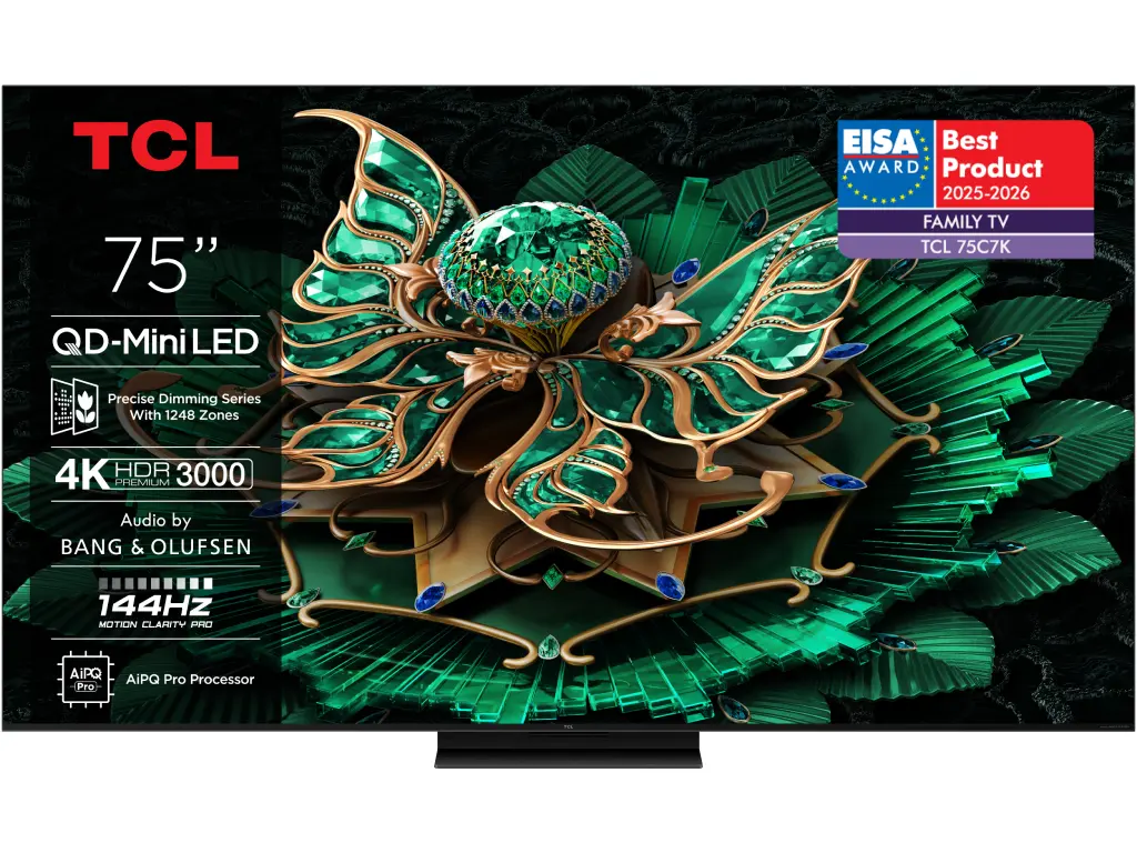 TCL TV 75"C7K 4K QD-Mini LED, 144Hz, crni