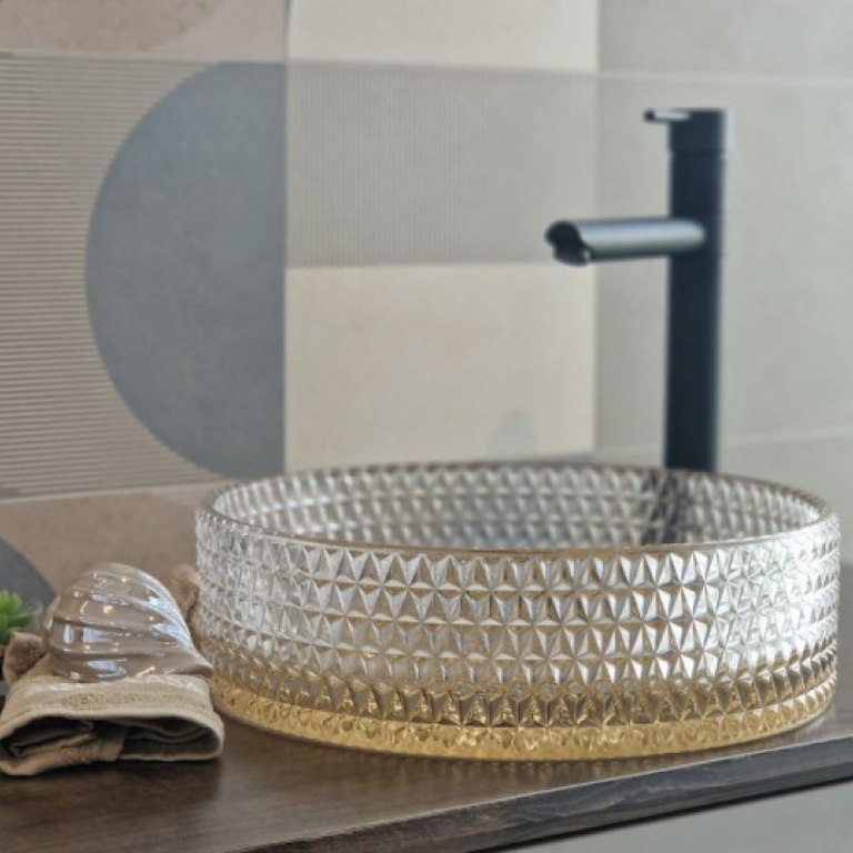 LAVABO F40X12.5 STAKLO ZLATNO DNO