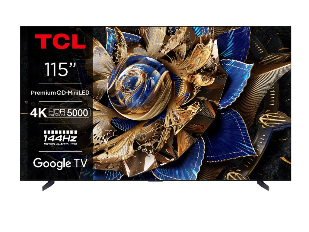 TCL Smart TV X955, 115", 5000 nita, QLED Pro, Onkyo 6.2.2 Hi-Fi sistem, Google TV, crni
