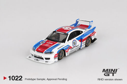NEW! Mini GT 01022BL Nissan Silvia S15 LB-Super Silhouette Garasidrift X LBWK 2025 (Blister)