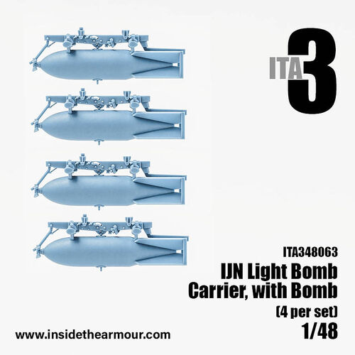Inside the Armour ITA348063 D3A1 / D3A2 Vals and A6M Zero - IJN Light Bomb Racks with Attached Bombs (4 pcs / 3D-Printed)