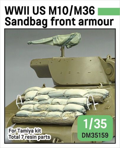 NEW! DEF Model DM35159 US M10 Wolverine / M36 Jackson - Front Sand Bag Armour Set (for Tamiya Kits)